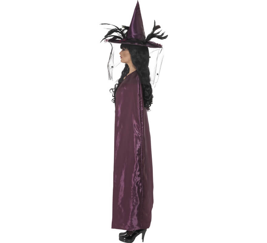 Capa Reversible De Bruja Morado Y Negra Para Mujer