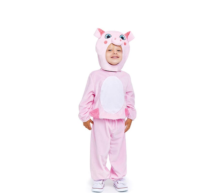 Déguisement de cochon rose avec capuche avec oreilles pour bébé et enfant