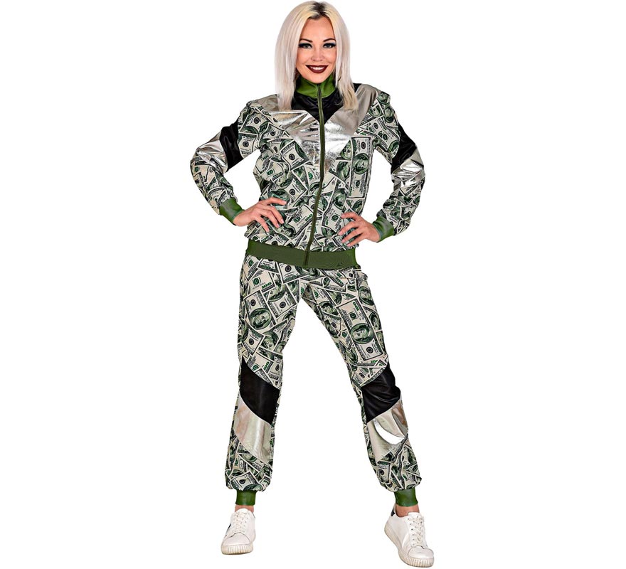 Fato de treino Neon Dollars dos anos 80 para adulto