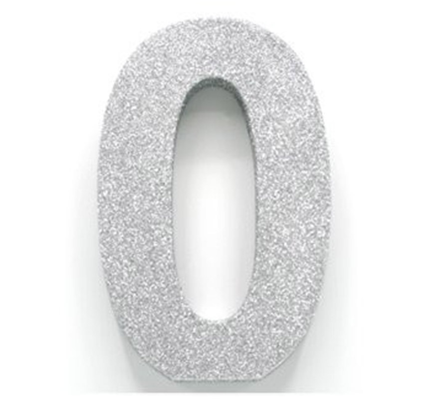 Décoration de Table Chiffre 0 Couleur Argent
