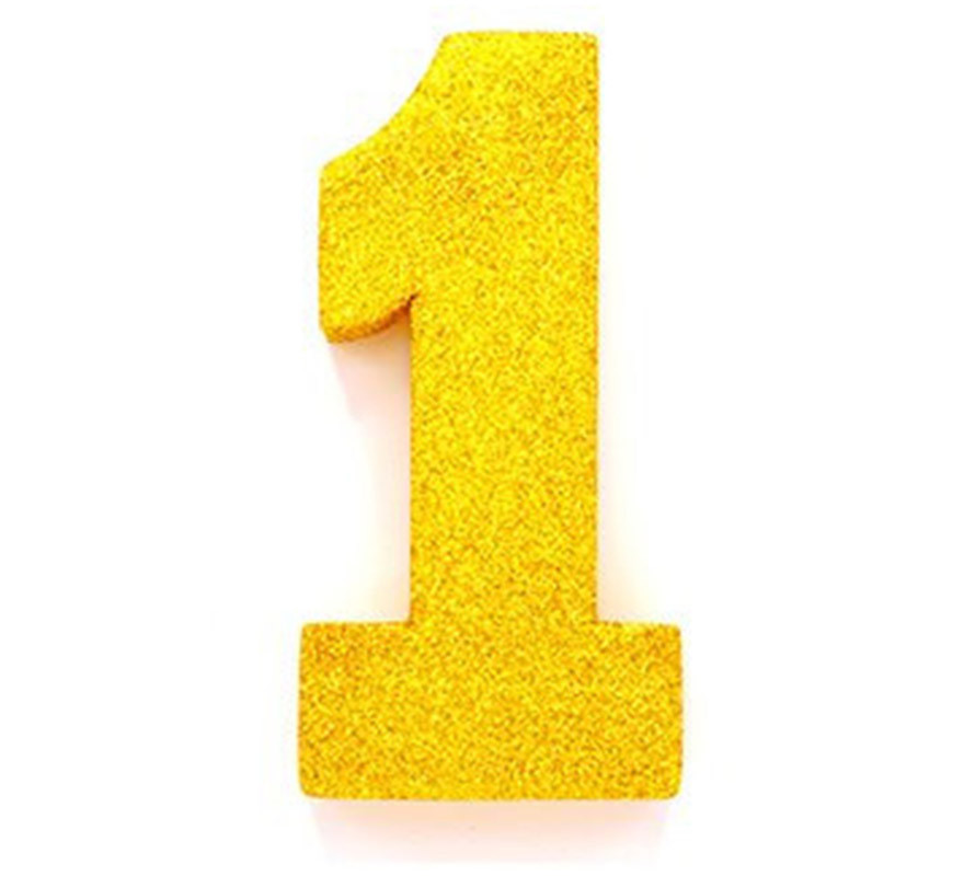 Decoración de Mesa Número 1 Color Oro