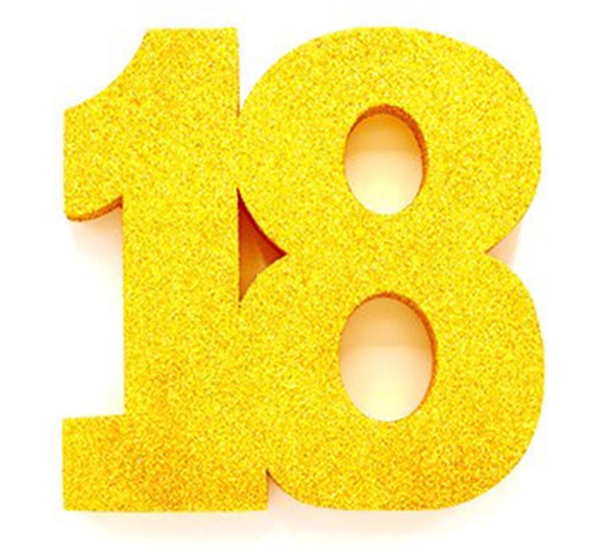 Decoración de Mesa Número 18 Color Oro