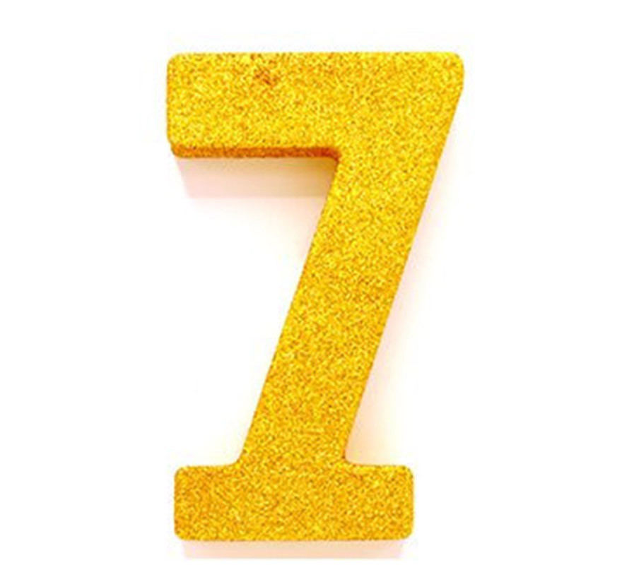 Décoration de Table Chiffre 7 Couleur Or