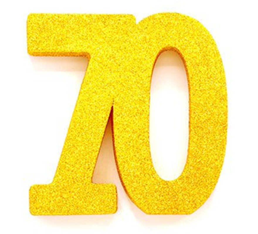 Decoração de Mesa Número 70 Cor Dourada