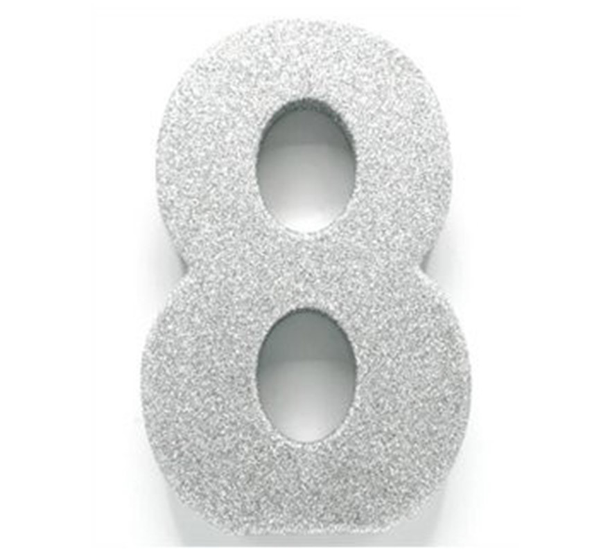 Décoration de Table Chiffre 8 Couleur Argent