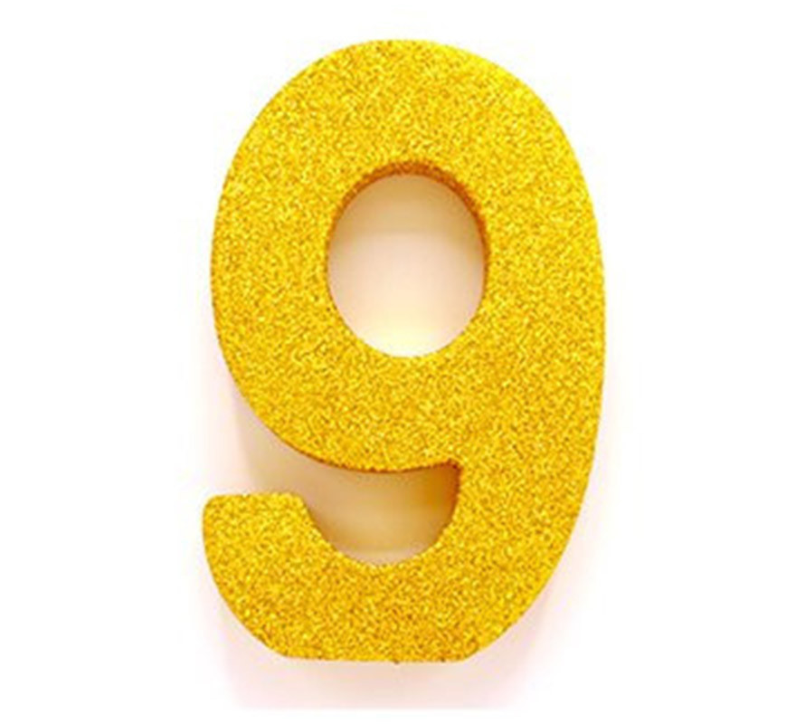 Décoration de Table Chiffre 9 Couleur Or