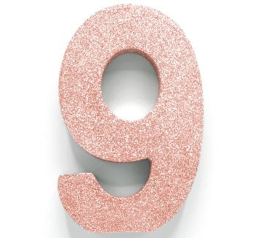 Décoration de table numéro 9 couleur or rose