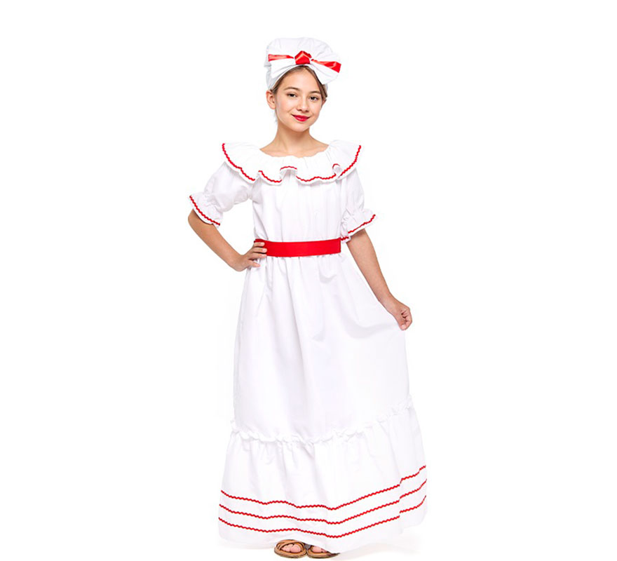 Disfraz de Cubana blanco para niña