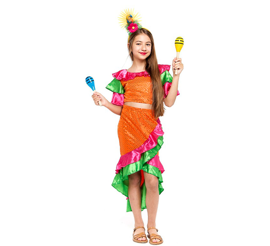 Disfraz de Reina de Samba para niña