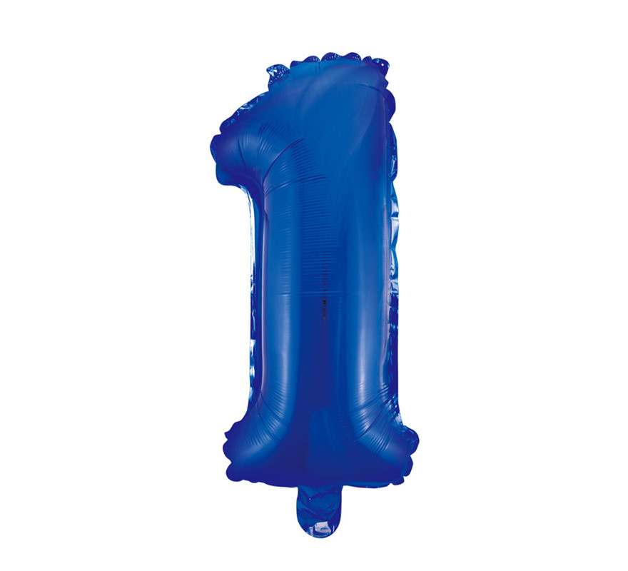 Globo de Foil Número 1 Color Azul de 41 cm