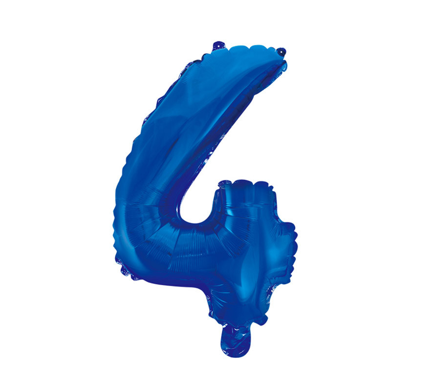 Número 4 Balão Foil Cor Azul 41 cm