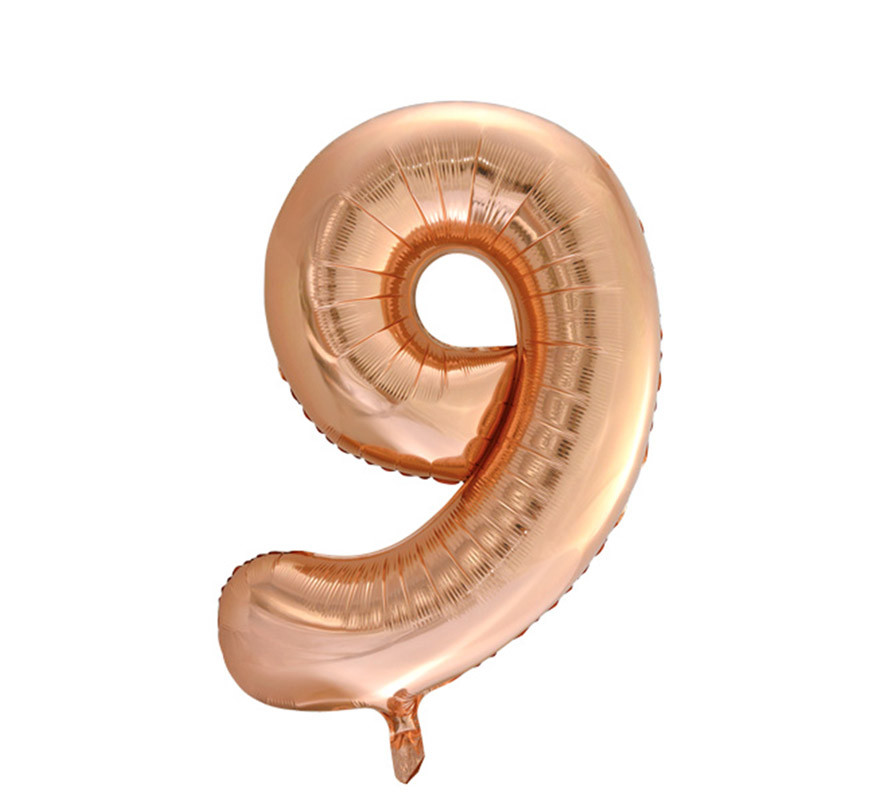 Palloncino Foil Numero 9 Colore Oro Rosa di 86 cm