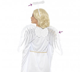 Costume da angelo glamour dorato per bambina