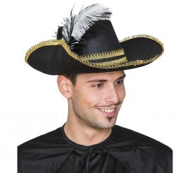 Samt Musketier Hut mit Feder