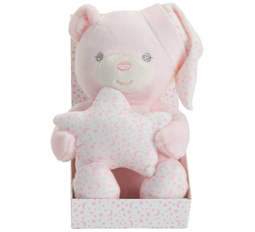 Osito con Estrellas Rosa 16 cm en caja
