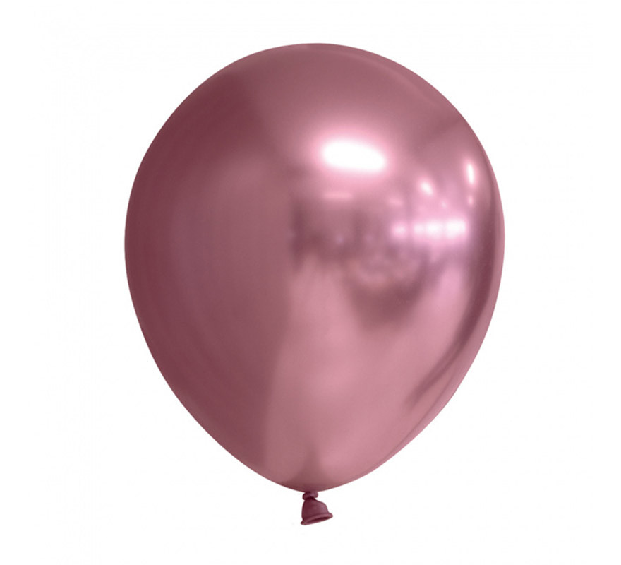 Pack de 100 Globos Cromados Redondo Color Rosa de 30 cm
